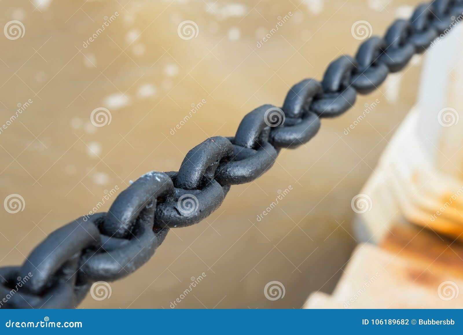 Chain Secured To a Handrail Pole. Stock Photo - Image of rigging ...