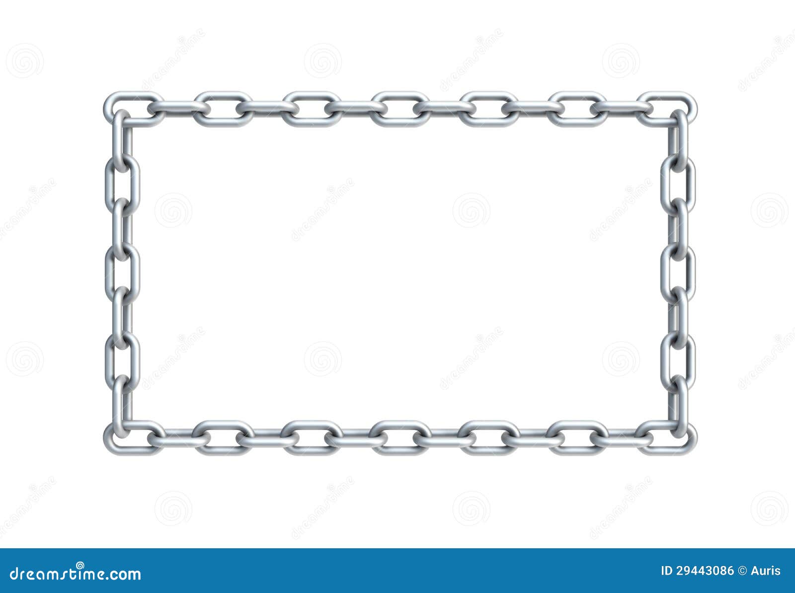 Chain in Shape of Rectangle Stock Illustration - Illustration of alloy ...