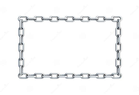 Chain in Shape of Rectangle Stock Illustration - Illustration of alloy ...