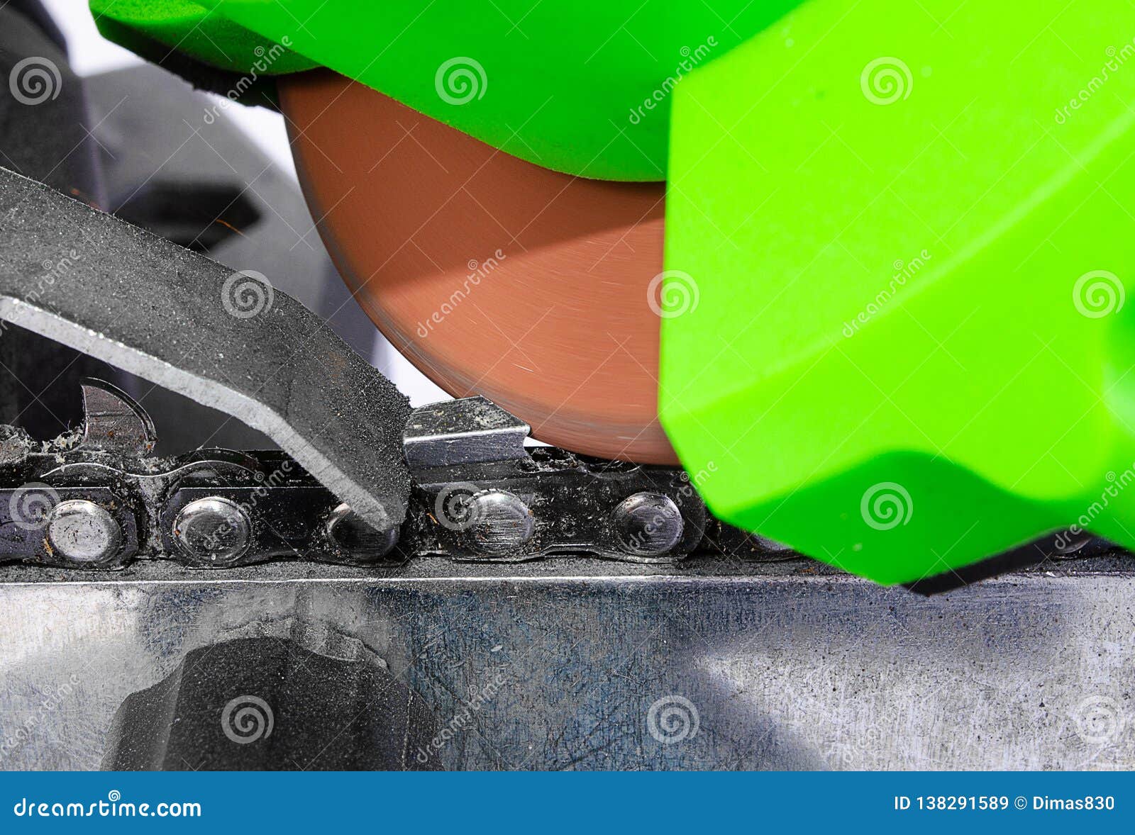 Chain Sharpening for Chainsaw on the Machine Stock Image - Image of ...