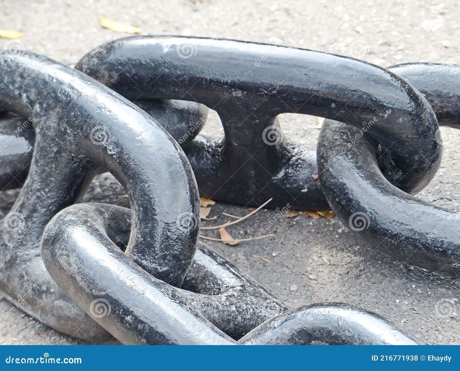 Chain for Ship`s Anchor. Close-up of Ship Anchor Chain. Stock Photo ...