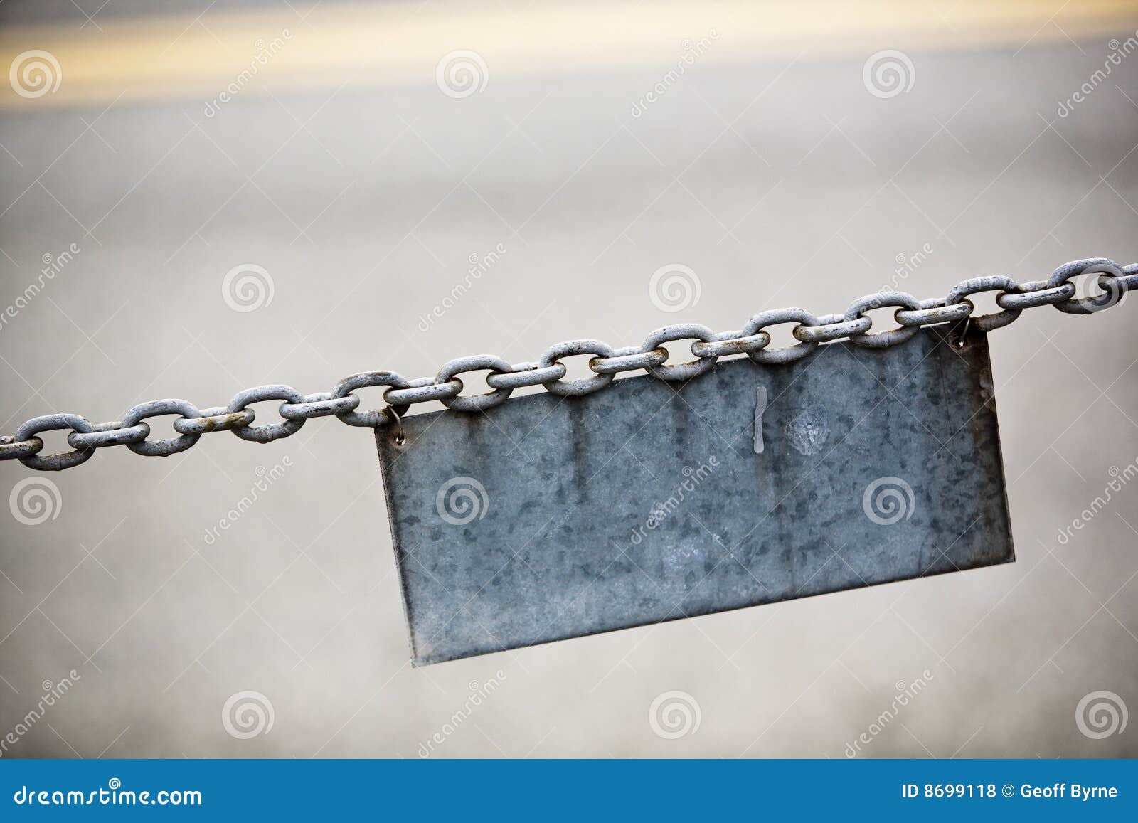 Chain and Sign stock photo. Image of isolated, hanging - 8699118