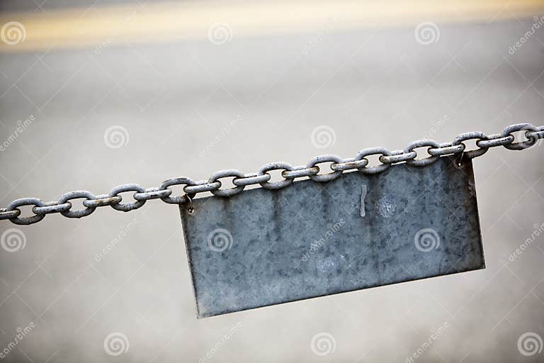 Chain and Sign stock photo. Image of isolated, hanging - 8699118