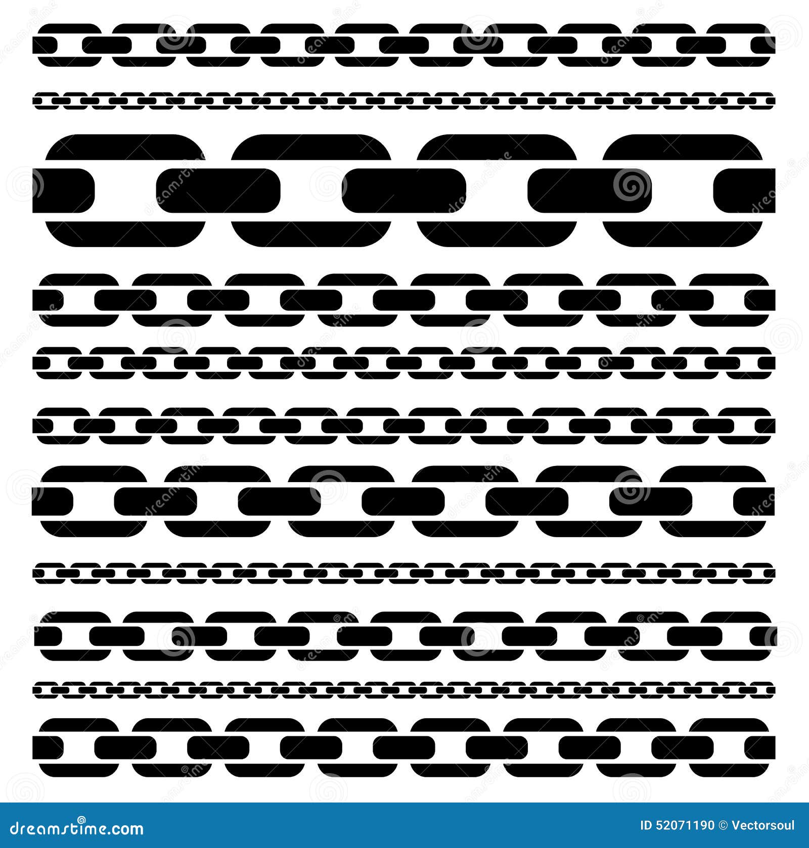 Chain Silhouettes Isolated stock vector. Illustration of chain - 52071190