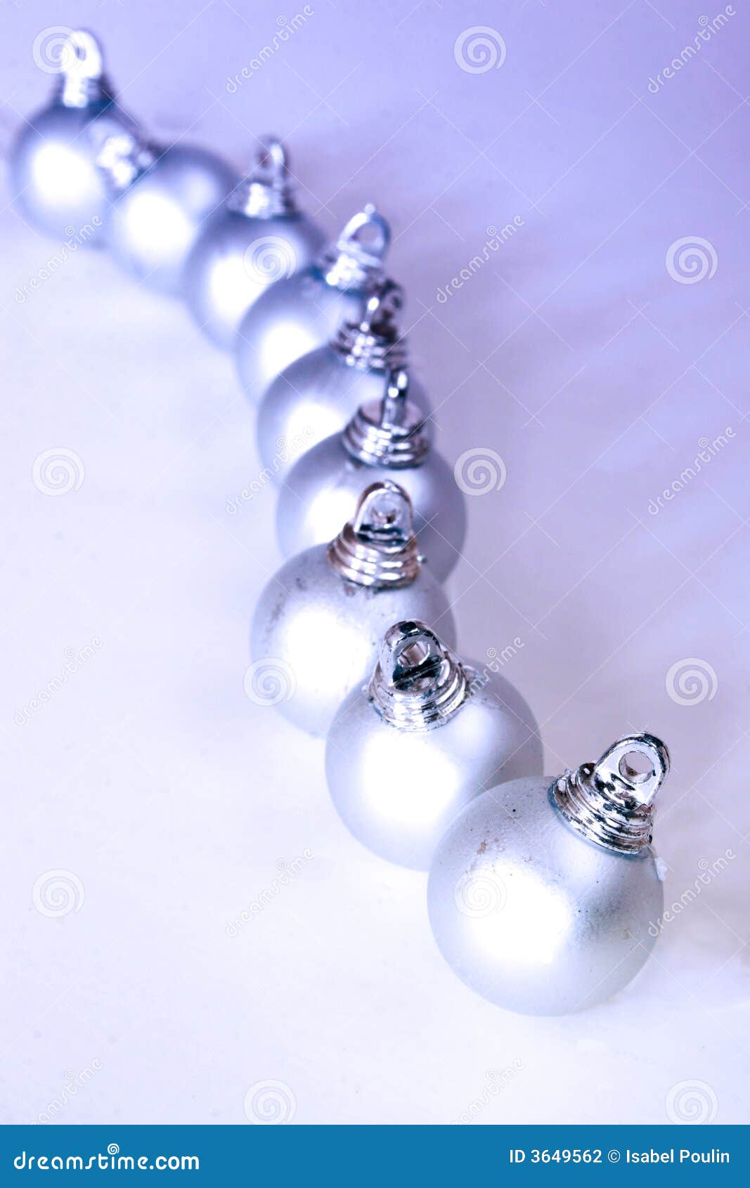 Chain of Silver Chrismas Balls Stock Photo - Image of decor, baubles ...