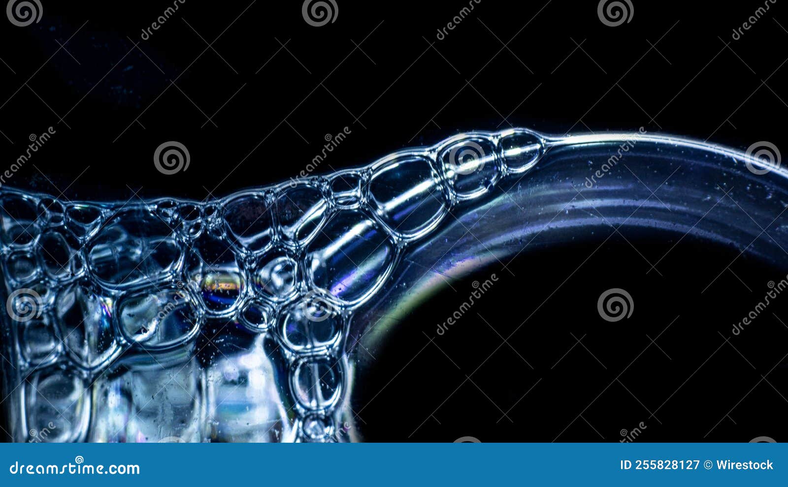 Chain of Soap Bubbles on a Metallic Edge Stock Image - Image of bath ...