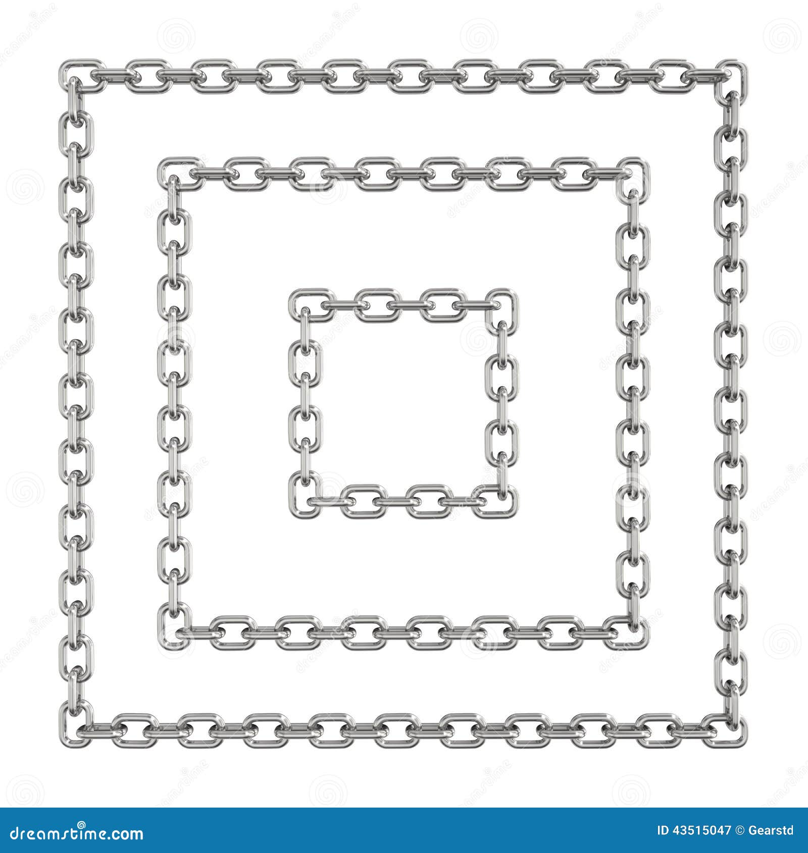 Chain Squares Isolated on a White Background Stock Illustration ...