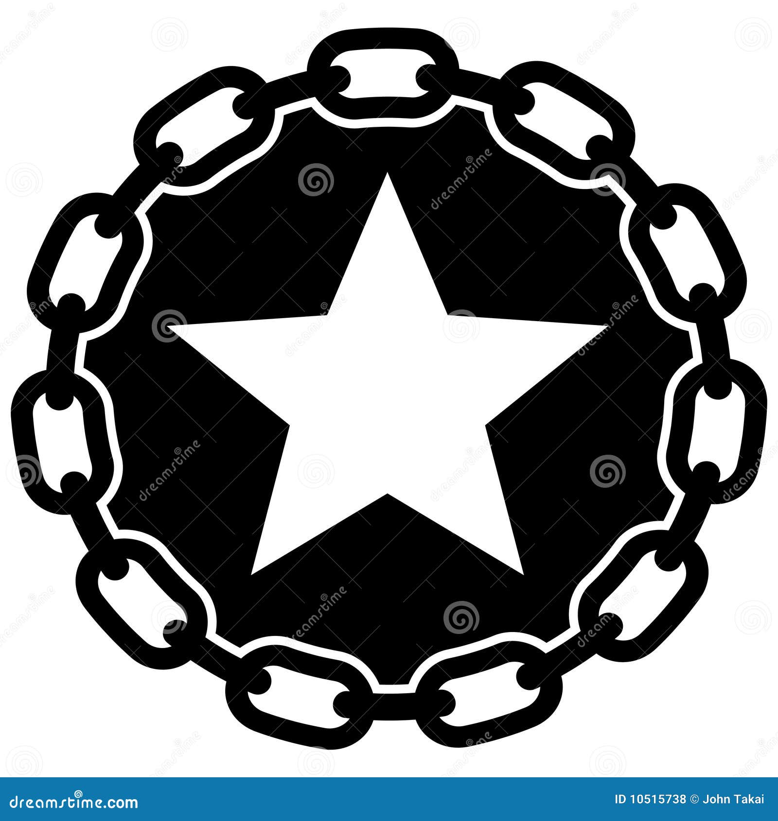 Chain with Star stock vector. Illustration of symbol - 10515738