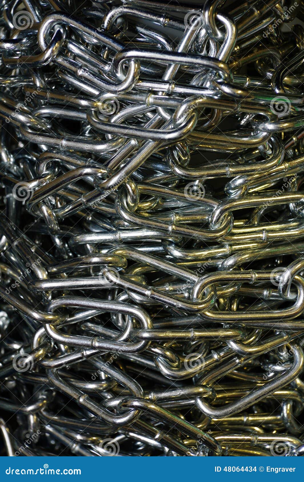 Chain steel coiled stock photo. Image of hank, ironmongery - 48064434