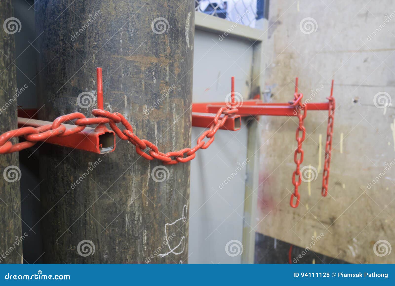 The Chain is for Storing Gas Tanks Stock Photo - Image of work, plant ...
