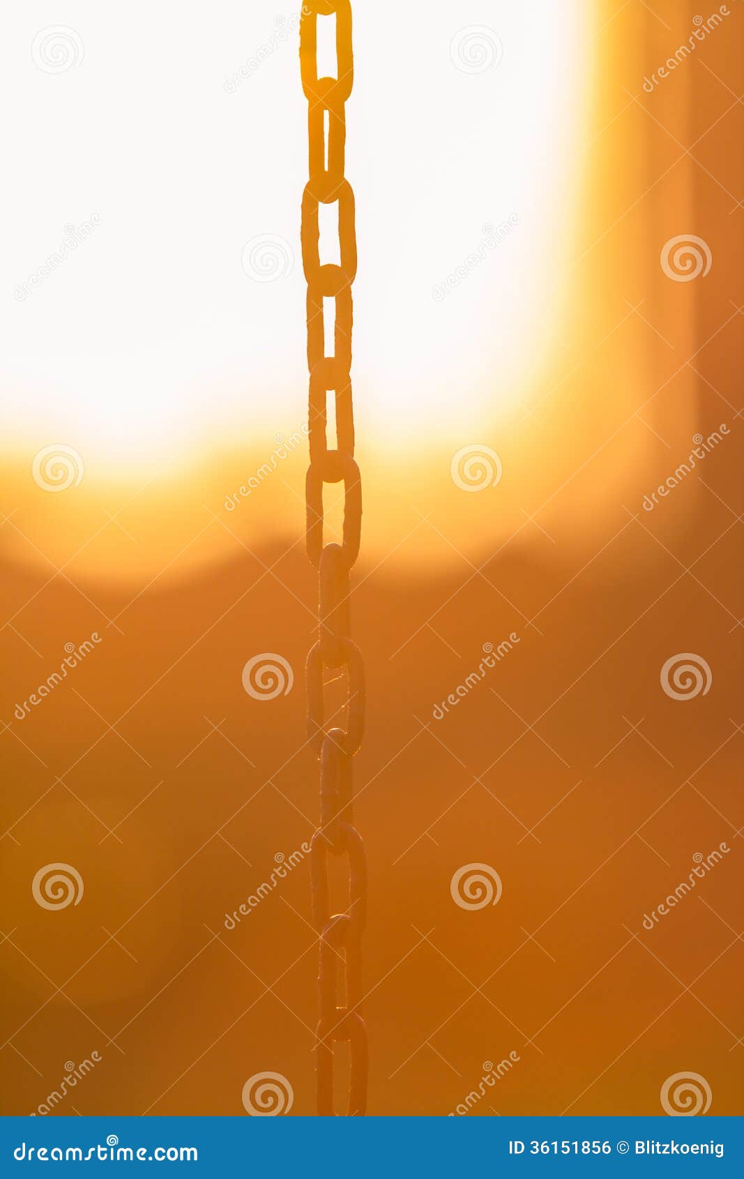 Chain at sunset stock photo. Image of horizontal, metal - 36151856
