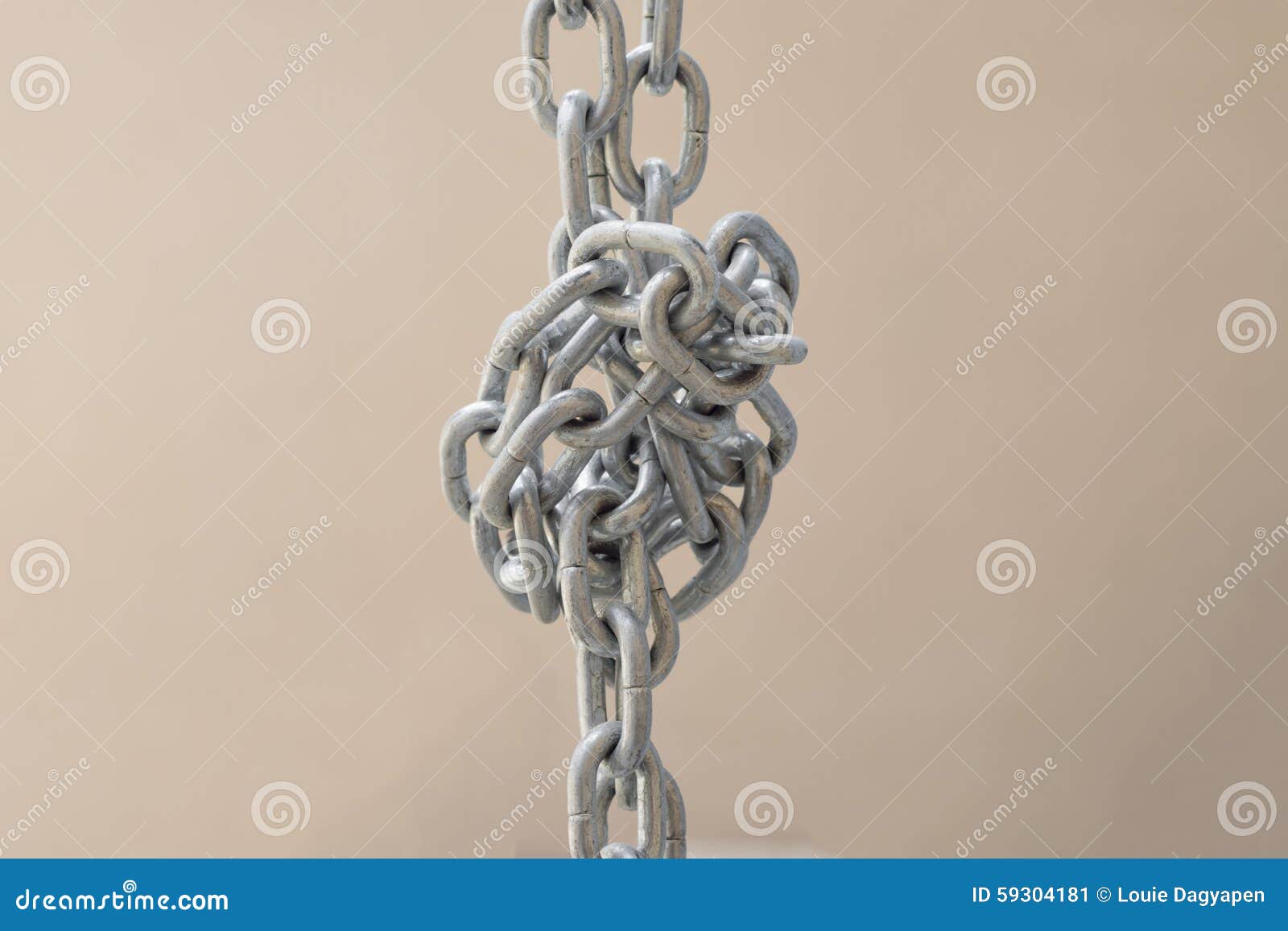 Chain Tied On A Bollard. Mooring Rope Wrapped Around The Cleat On Sea ...