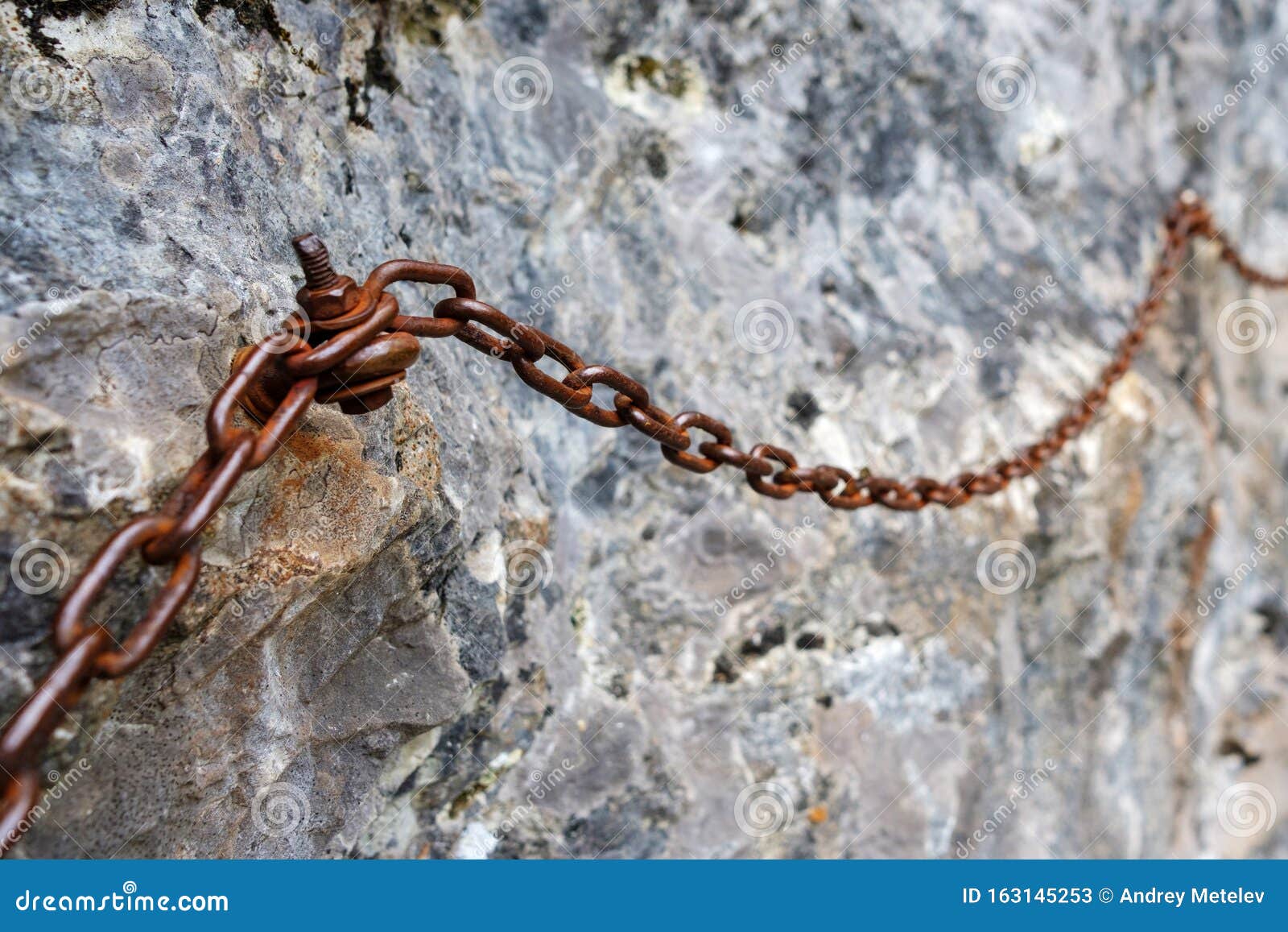 Chain To Hold when Walking on the Edge of a Cliff for a Walk Stock ...