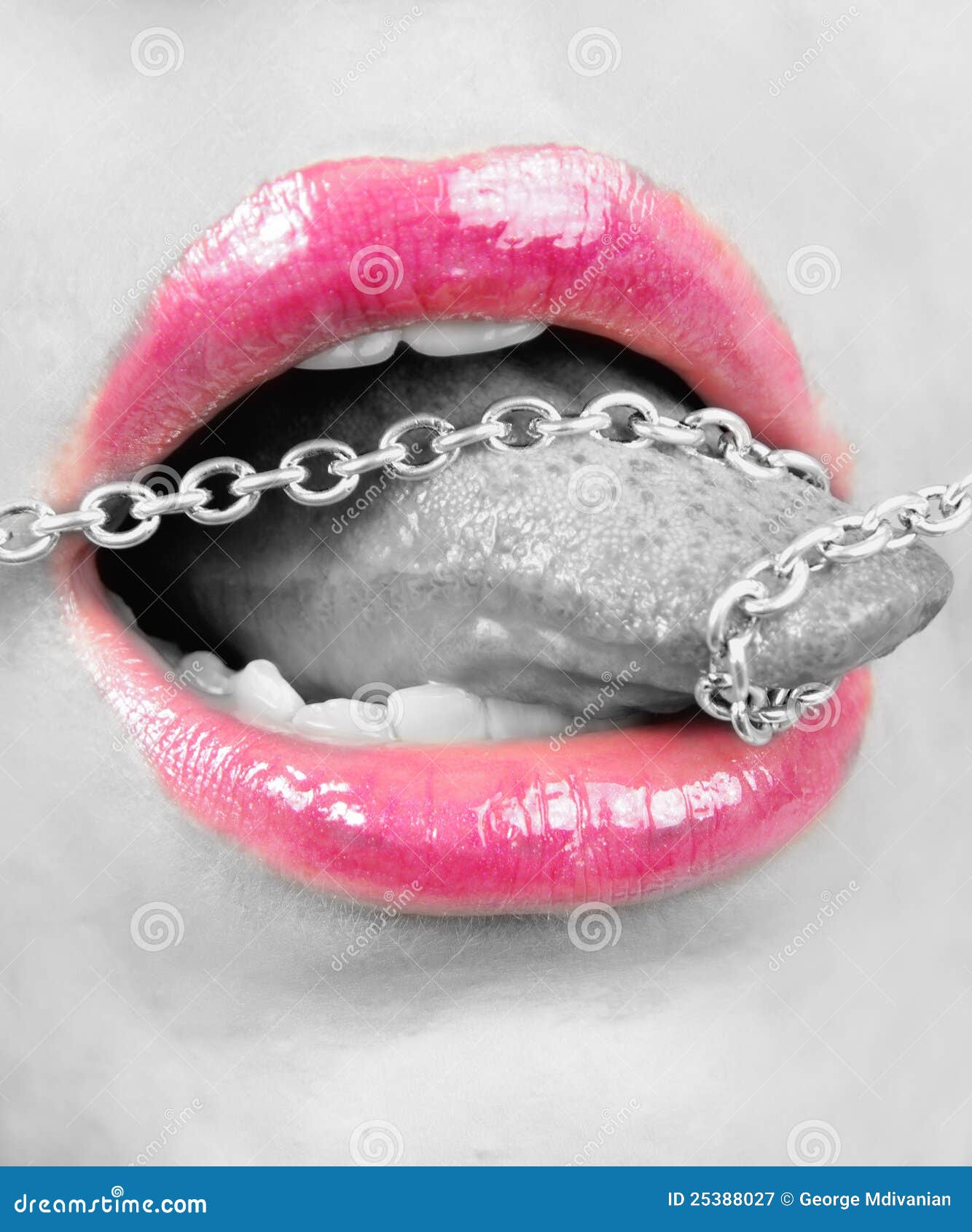 Chain on tongue stock image. Image of fashion, chain - 25388027