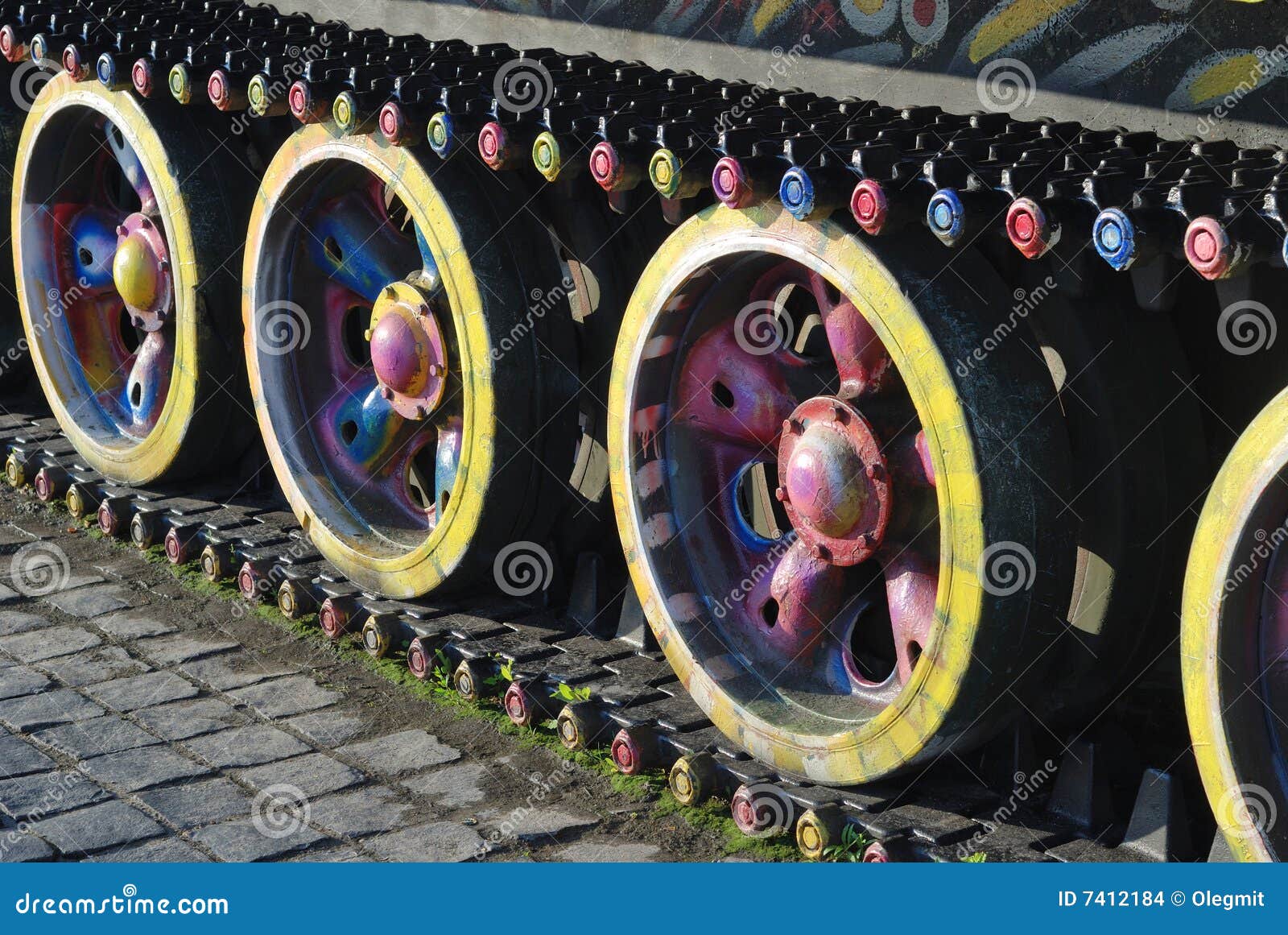 Chain Tracks of Military Tank, Close-up Stock Photo - Image of wheel ...