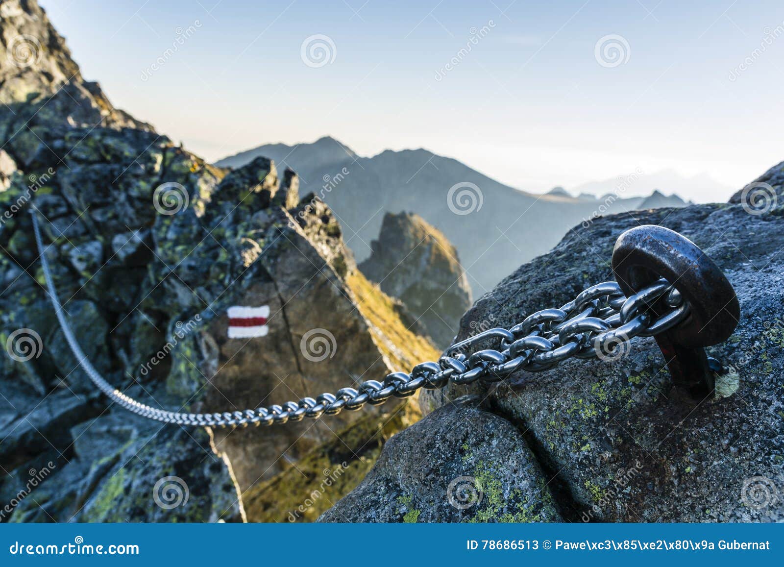 The chain on the trail. stock image. Image of fall, autumn - 78686513