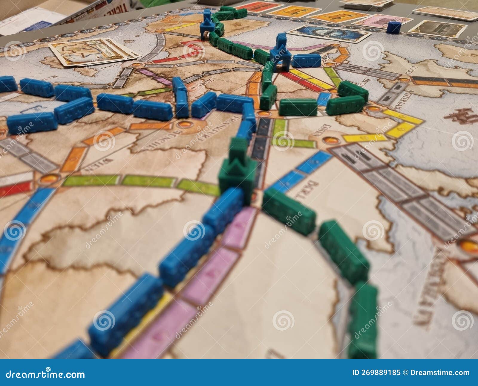 Chain of Trains in Ticket To Ride Board Game. Editorial Image - Image ...