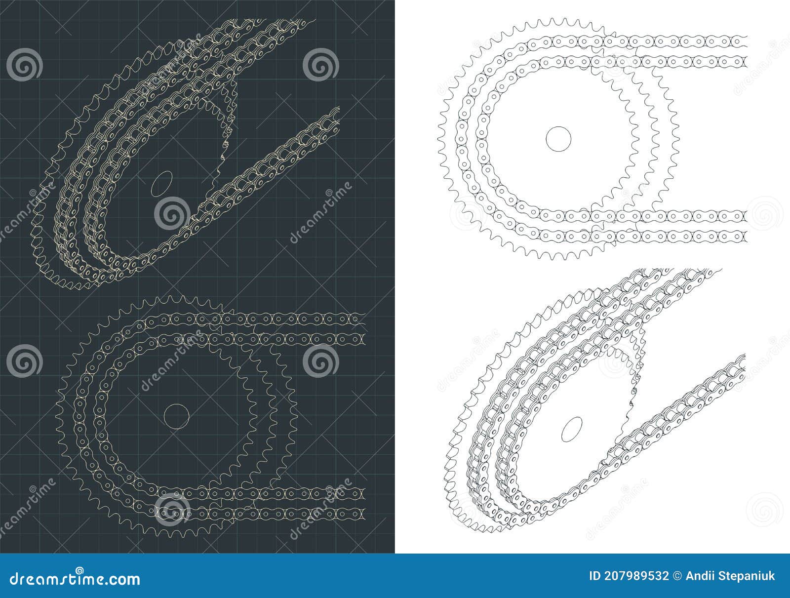 Chain Transmission Drawings Stock Vector - Illustration of vehicle ...