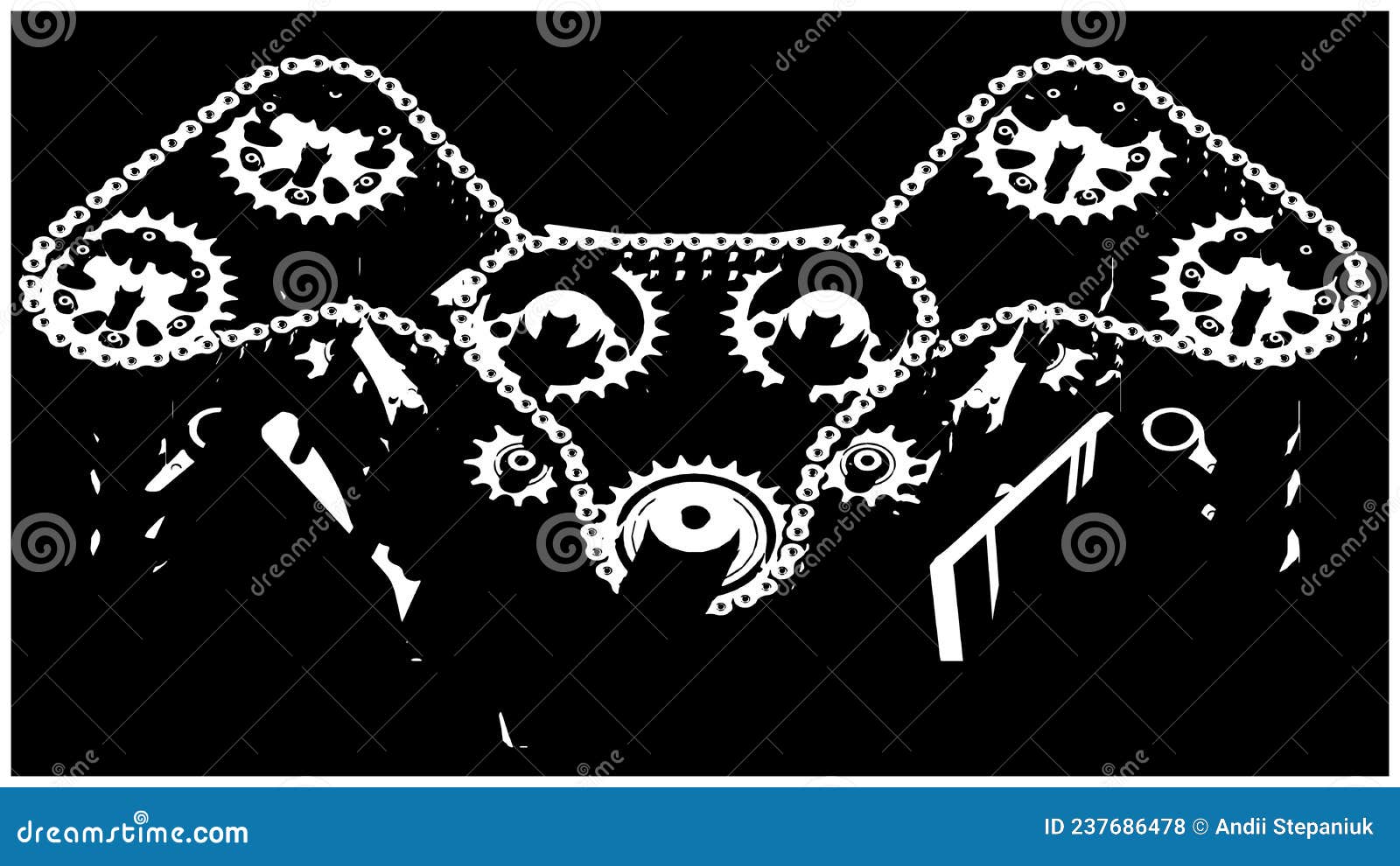 Chain Transmission Mechanisms of Engine Stock Vector - Illustration of ...