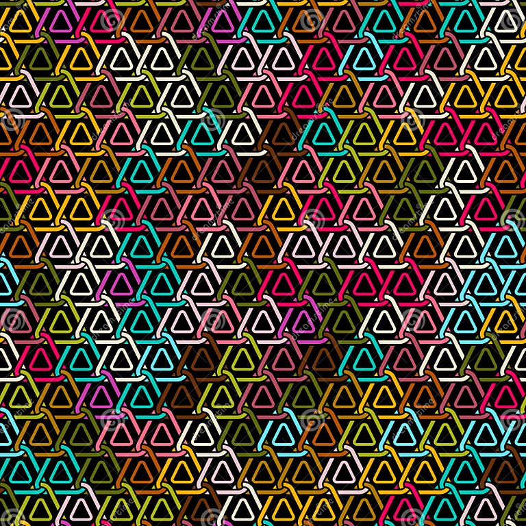 Seamless Chain Grid Pattern. Vector Illustration with Multicolored ...