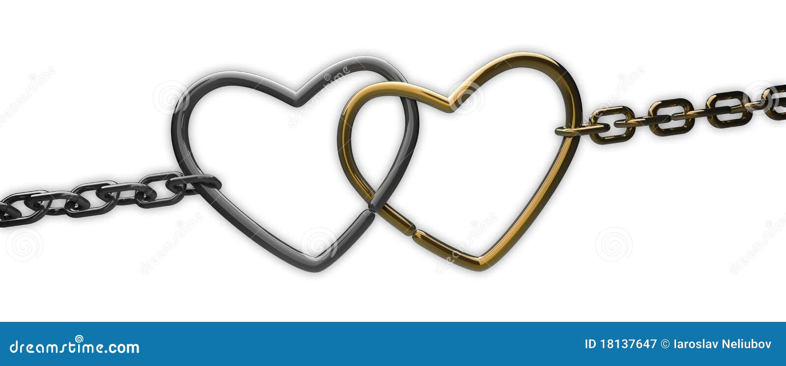 Chain with two hearts stock illustration. Illustration of necklace ...