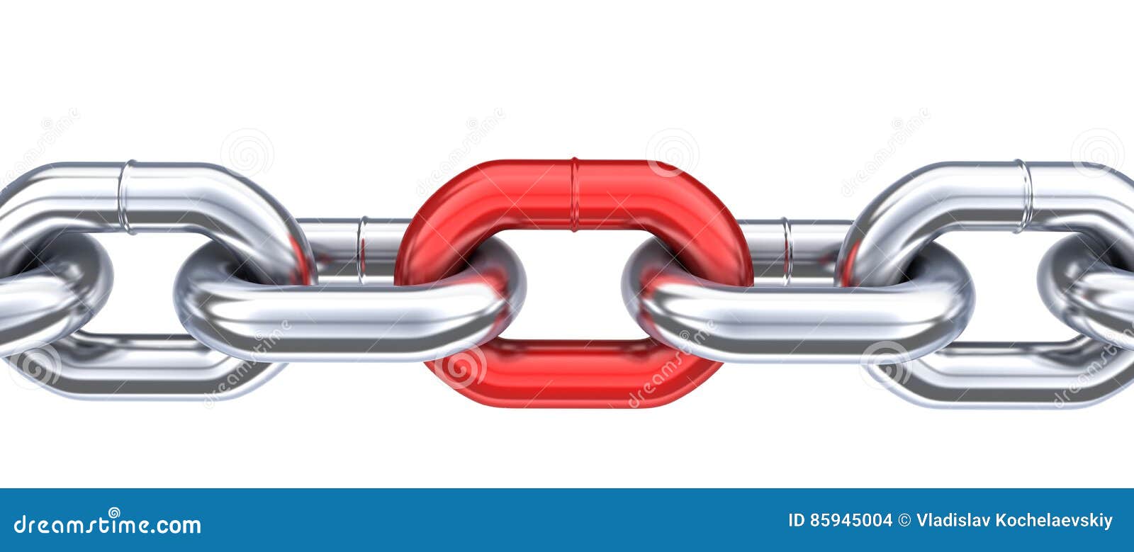 Chain and unique red link stock illustration. Illustration of abstract ...