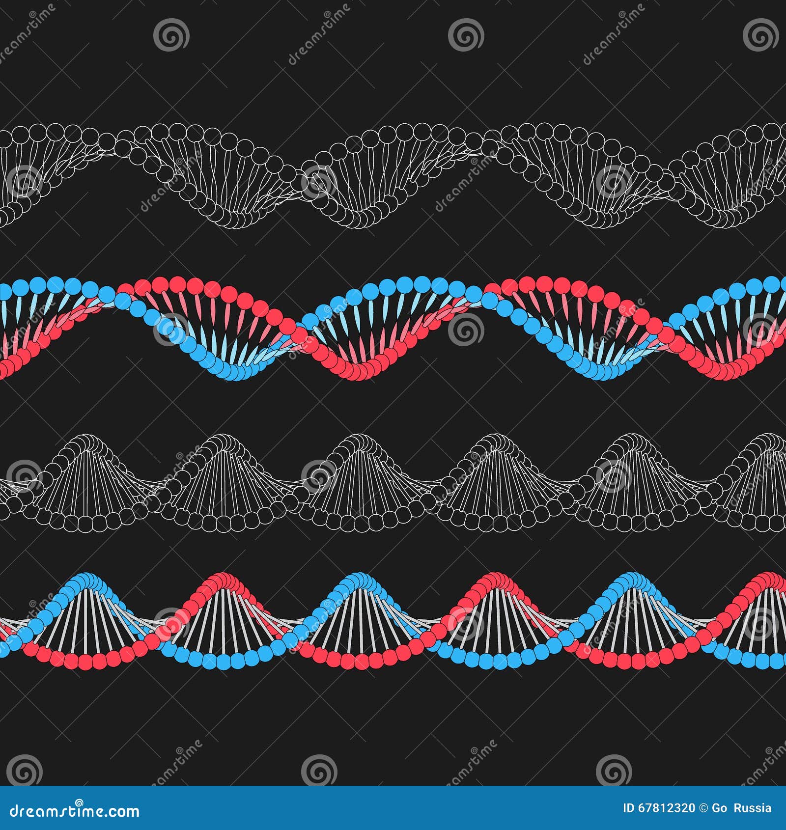 Chain Vector DNA. Line Art Isometric Stock Vector - Illustration of ...