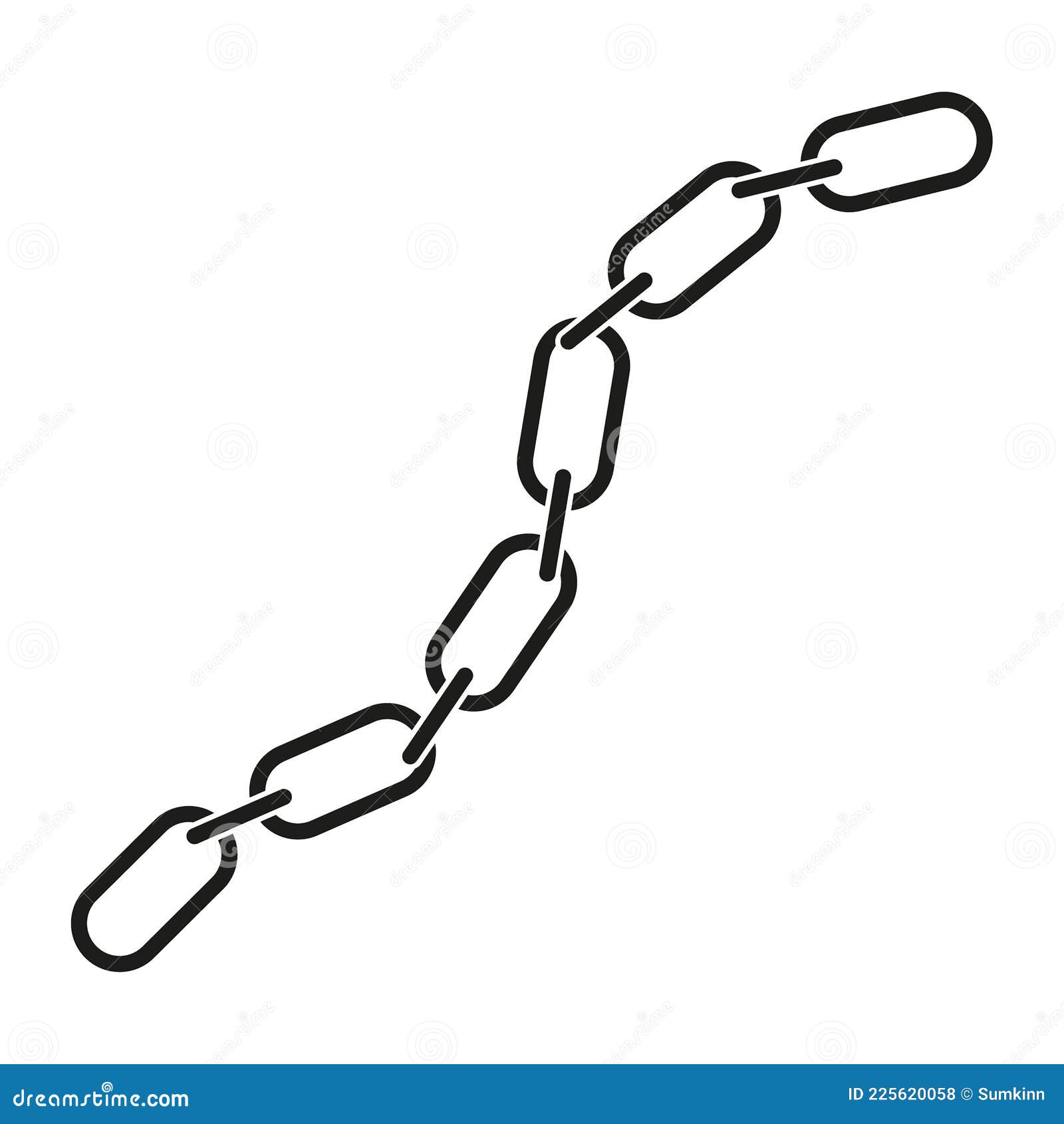 Chain Vector Icon with Links. Stock Vector - Illustration of interlock ...