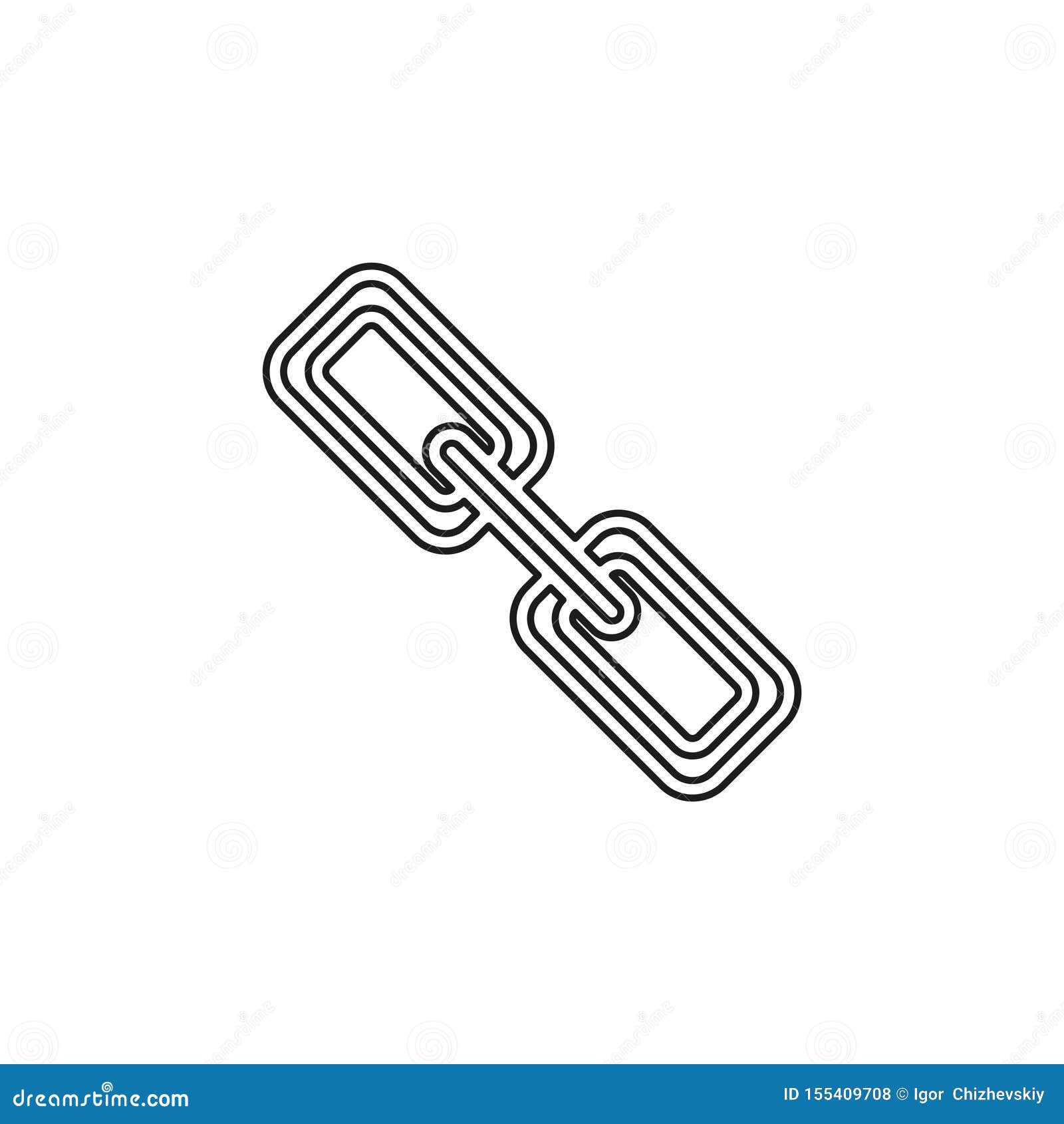 Chain vector icon stock vector. Illustration of metal - 155409708