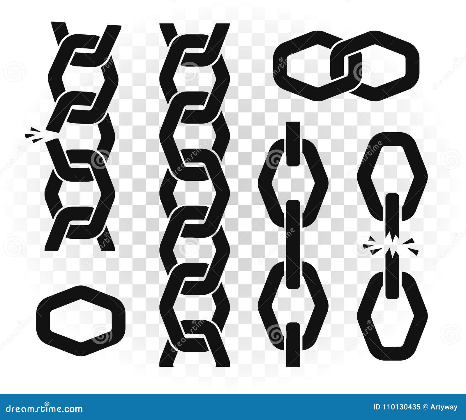 Chain Vector Template Illustration. Vertical Metal Connected Elements ...