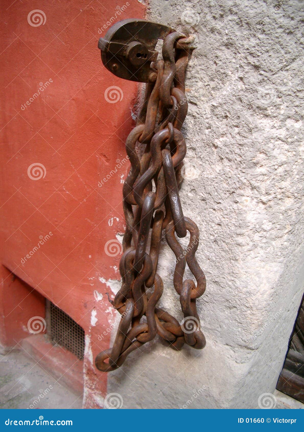 Chain on the wall stock photo. Image of metal, chain, chains - 1660