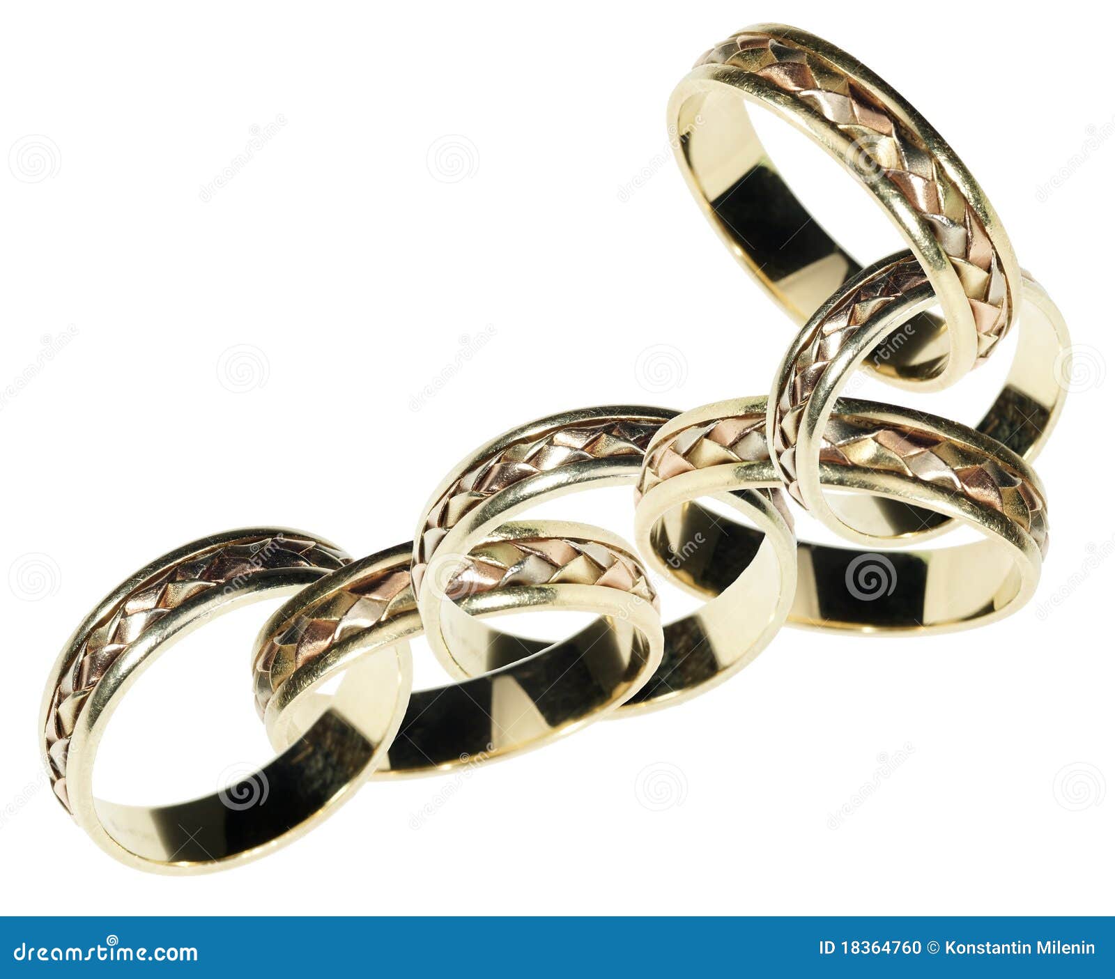 Chain of wedding rings stock photo. Image of white, together - 18364760