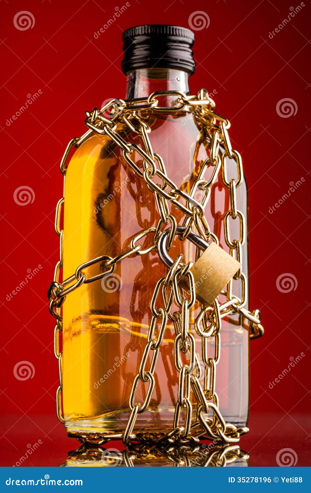 Chain and whisky bottle stock photo. Image of cold, golden - 35278196