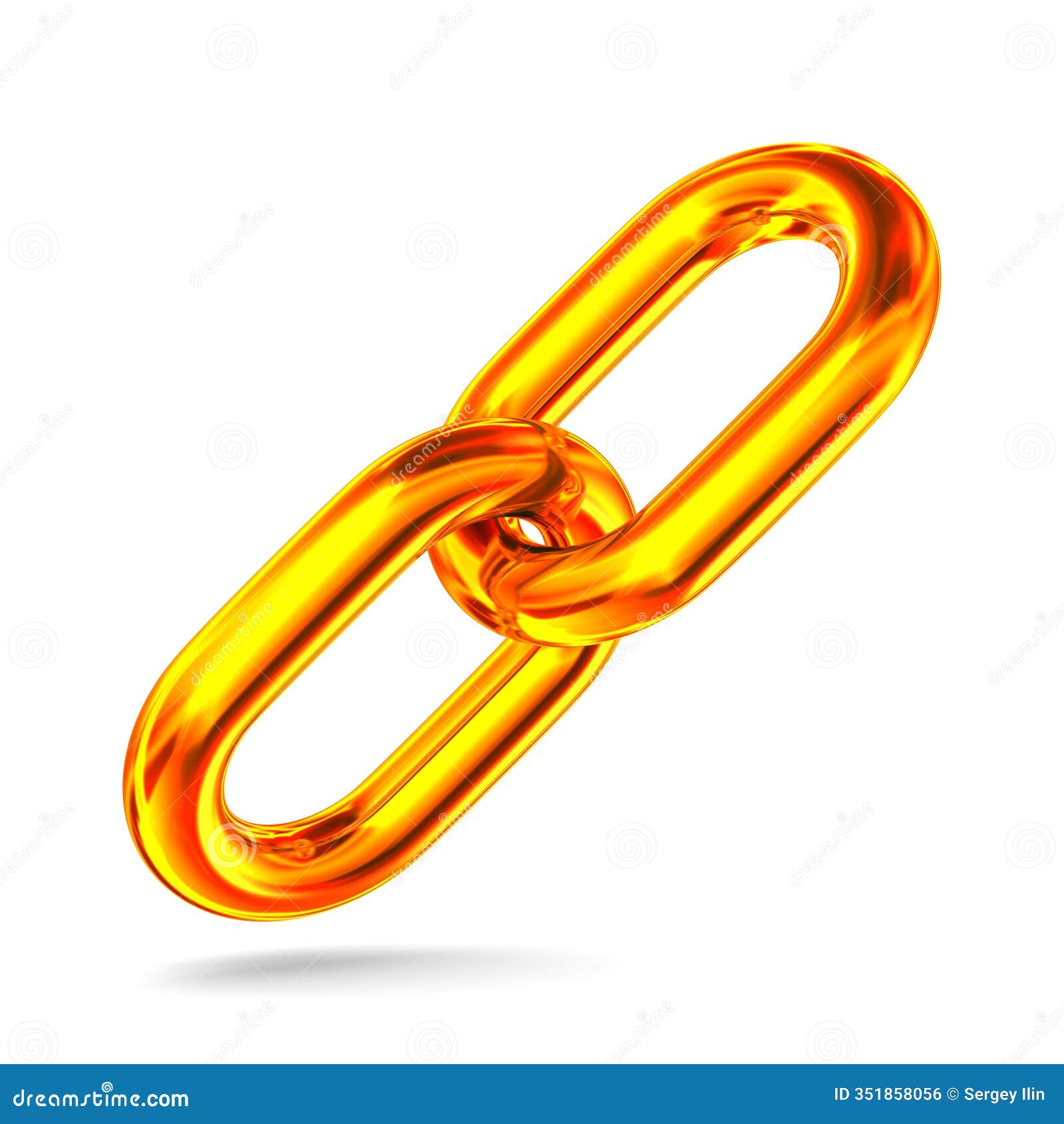 Chain on White Background. Isolated 3D Illustration Stock Illustration ...