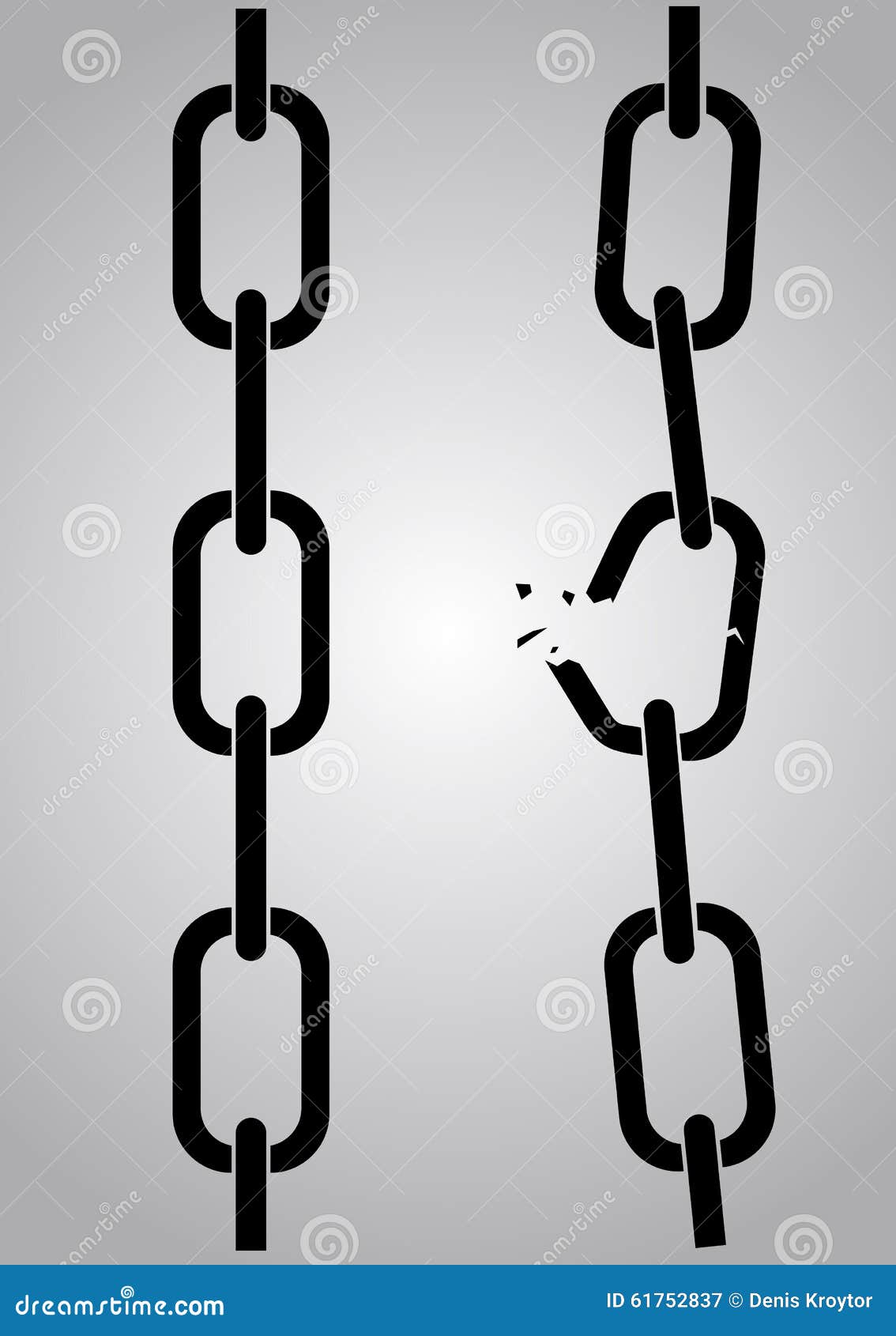 Chain whole and torn. stock vector. Illustration of bending - 61752837