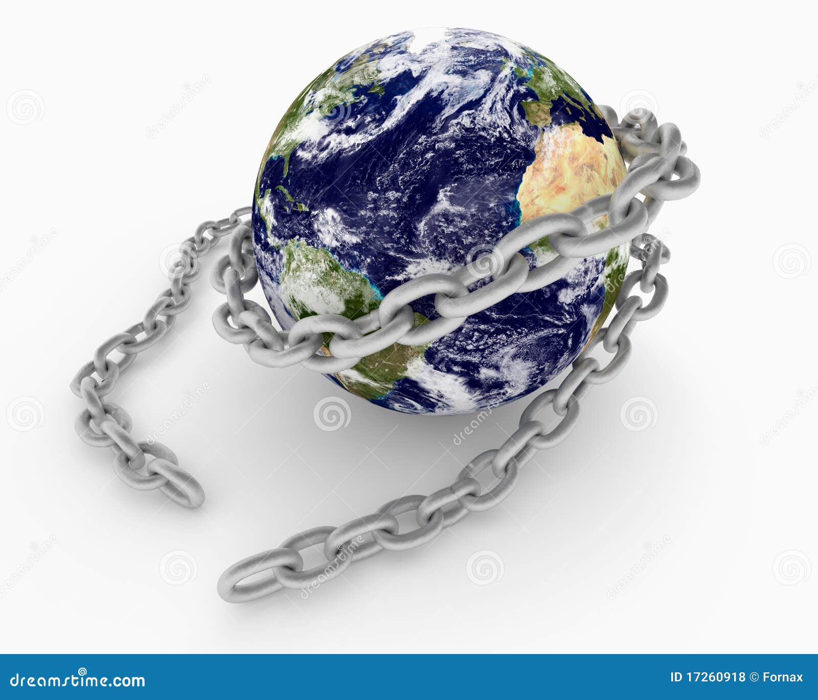 Chain Wrapped Around Earth Globe Stock Illustration - Illustration of ...