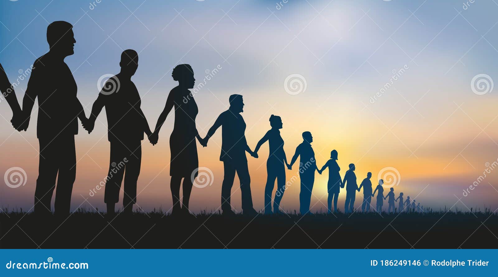 Concept of Solidarity with a Group of People Who Form a Human Chain To ...
