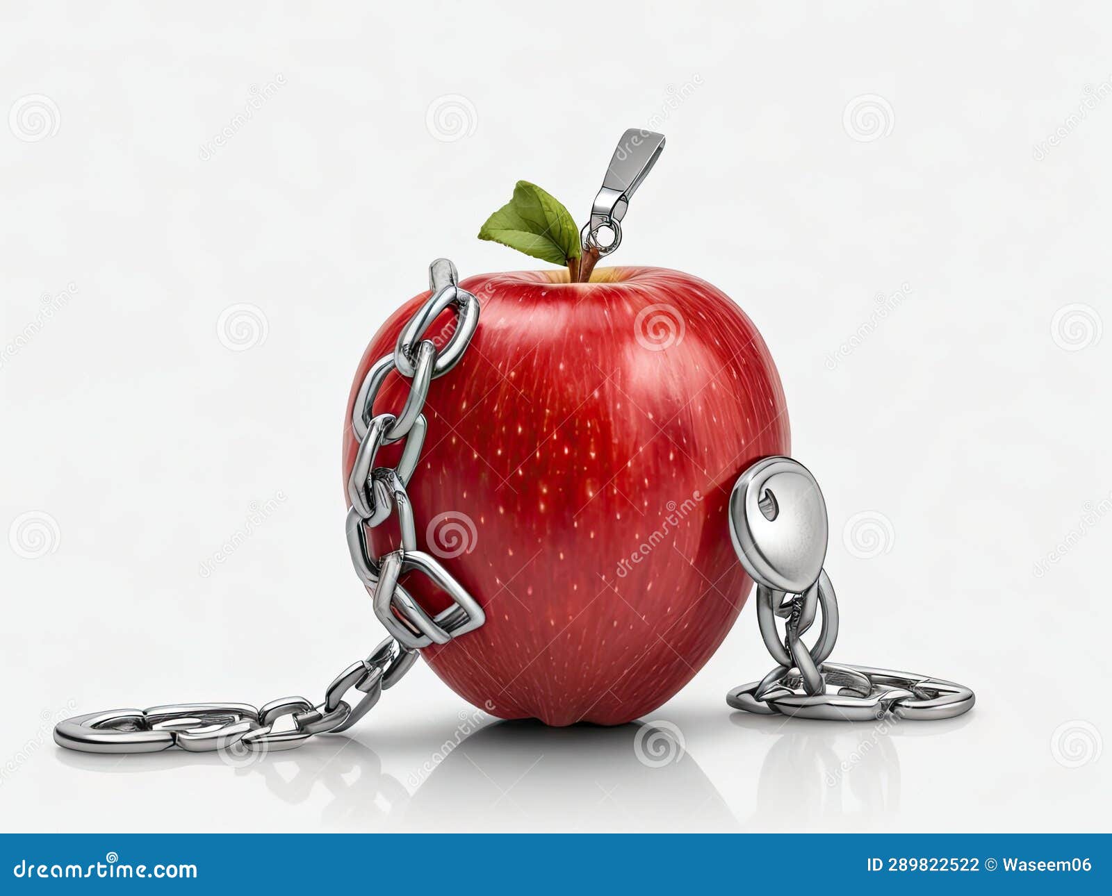 Chained Apple - Fresh Fruit Secured with Lock Stock Illustration ...