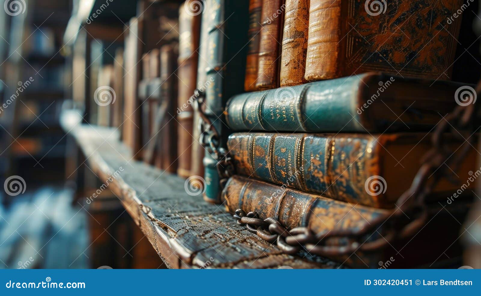 Chained Books Censorship Concept - AI Generated Stock Illustration ...
