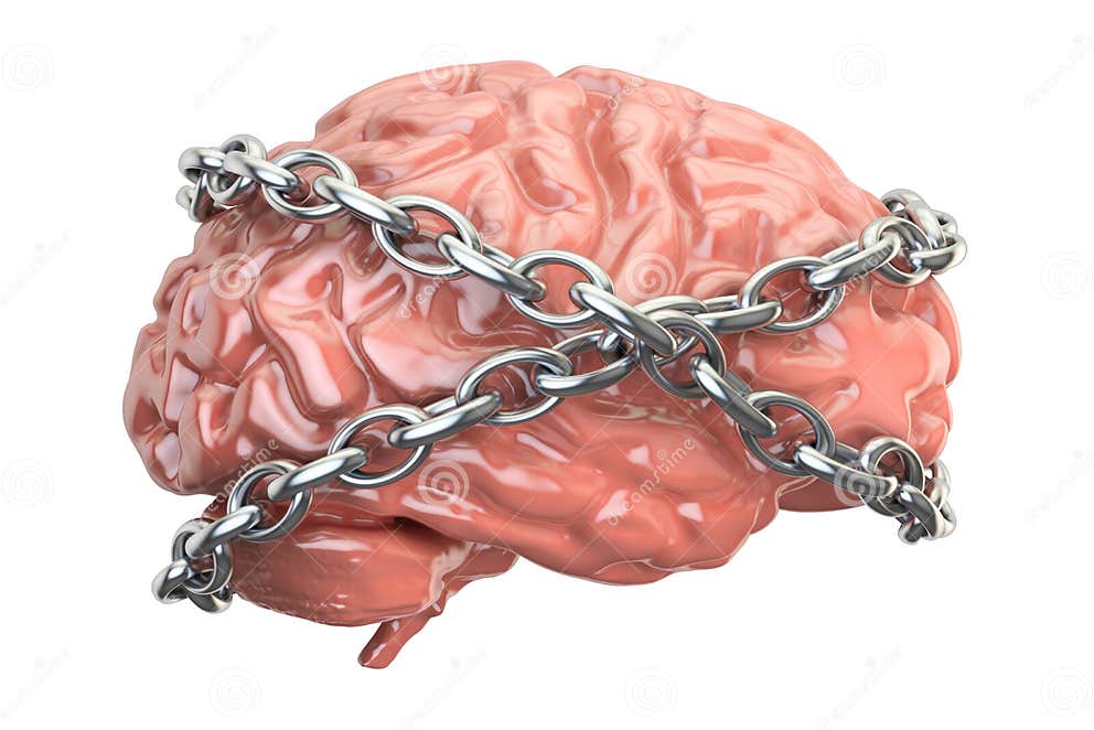 Chained Brain, 3D Rendering Stock Illustration - Illustration of ...