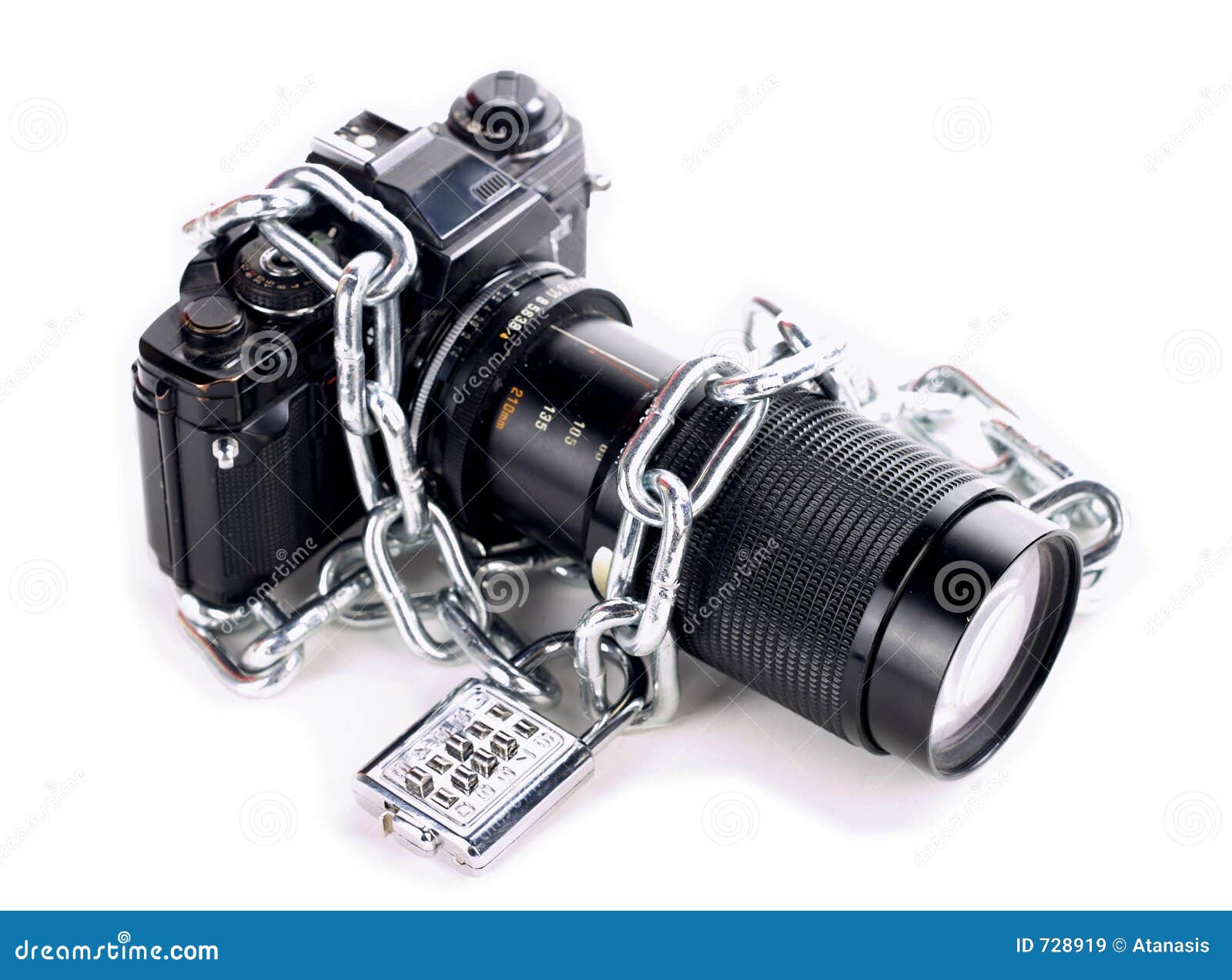 Chained Camera stock image. Image of photographer, security - 728919