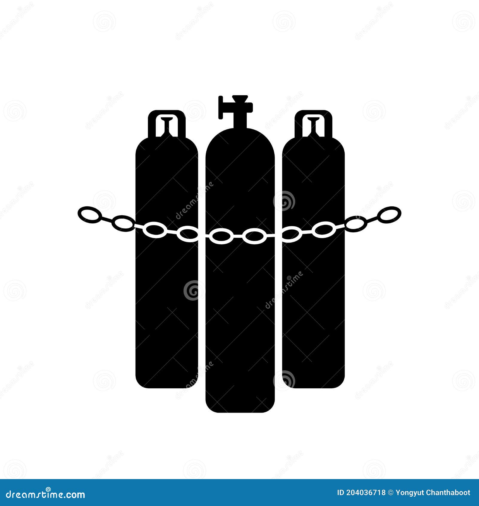 Chained Cylinders Black Icon, Vector Illustration, Isolate on White Background Label. EPS10 ...