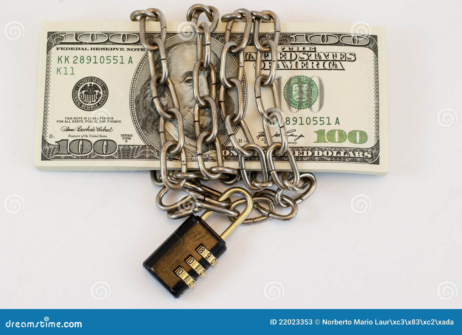 Chained dollars stock image. Image of prosperity, american - 22023353
