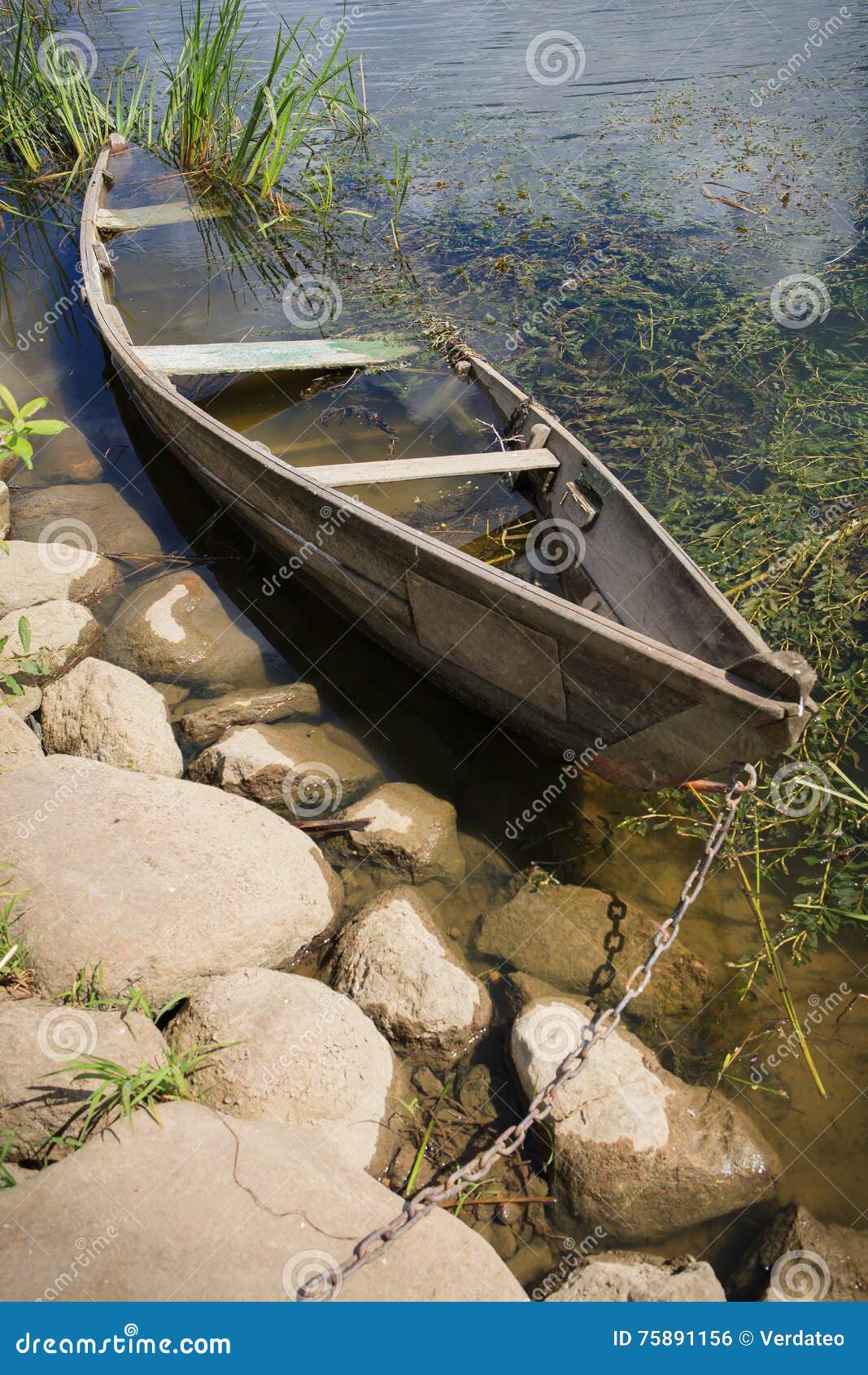 The Boat Drowned In The Mediterranean. Filled With Water. Athens ...