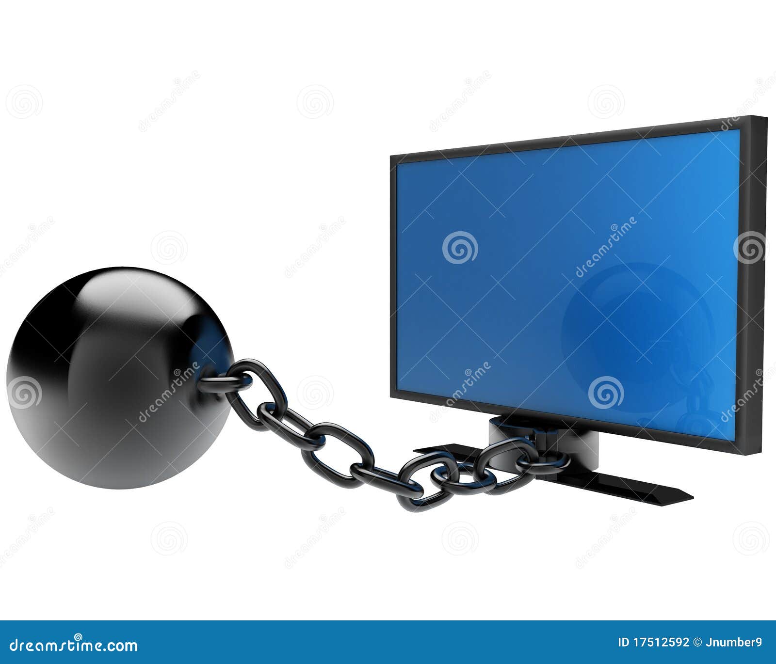 Chained Flat Screen Isolated Stock Illustration - Illustration of ...