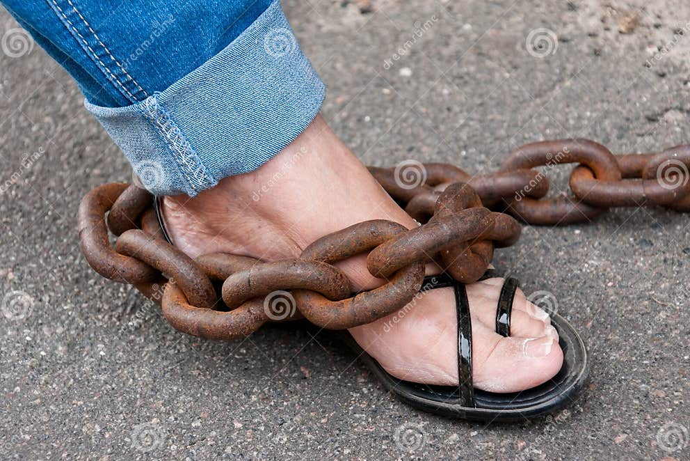 Chained Foot stock photo. Image of metallic, captivity - 20172828