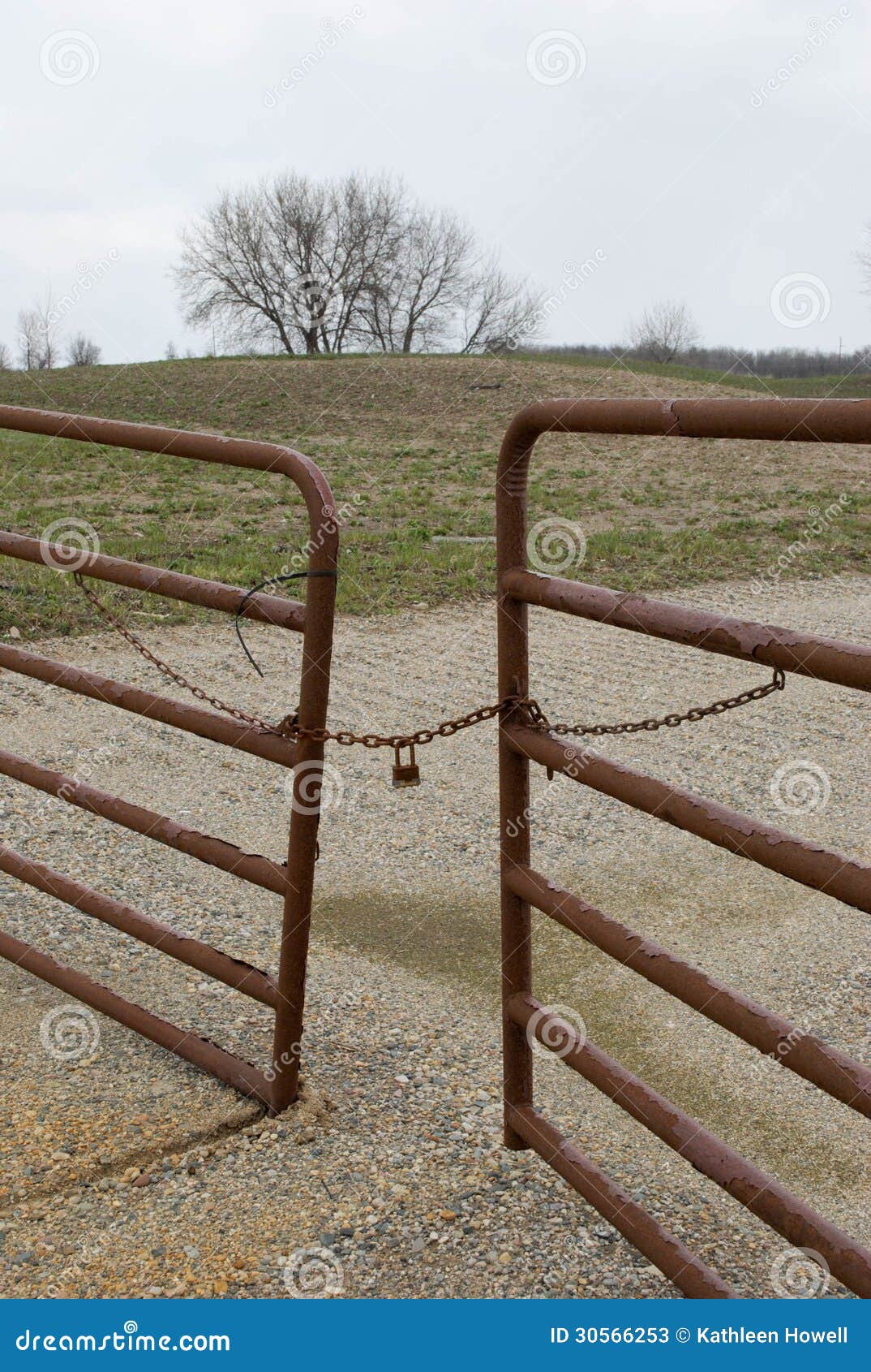 Chained gate stock image. Image of road, drag, hill, rusted - 30566253