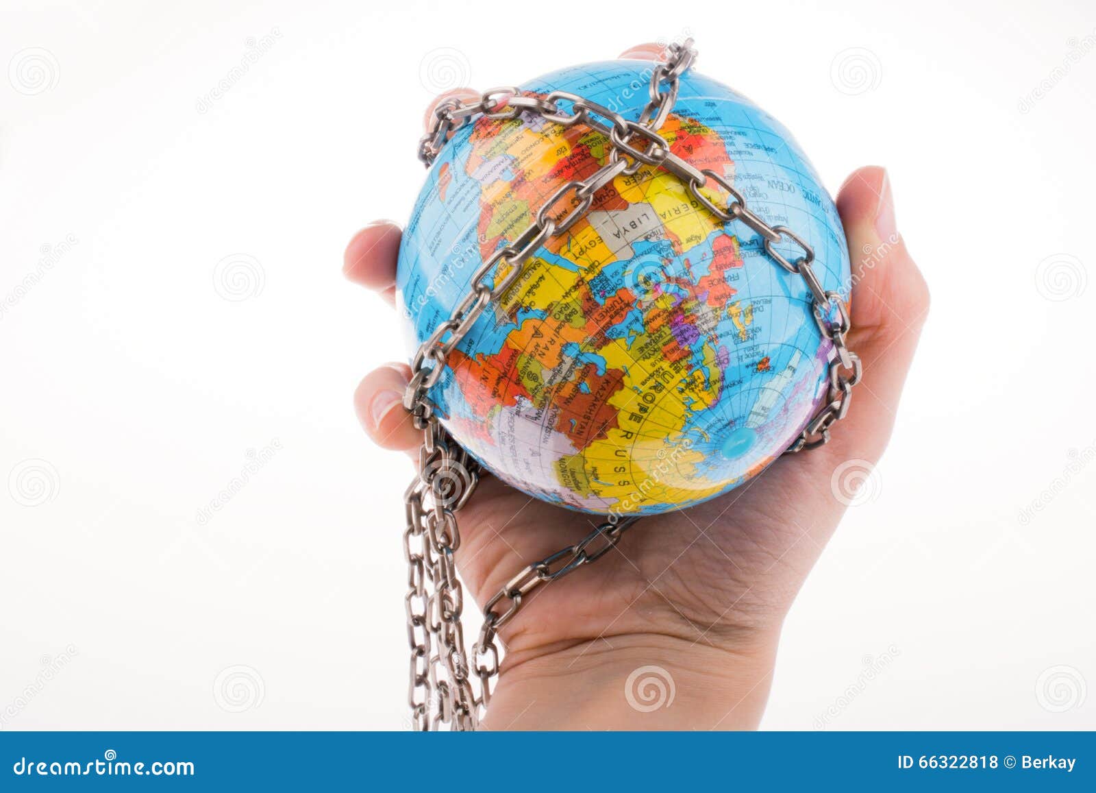 Chained globe stock photo. Image of sphere, learning - 66322818
