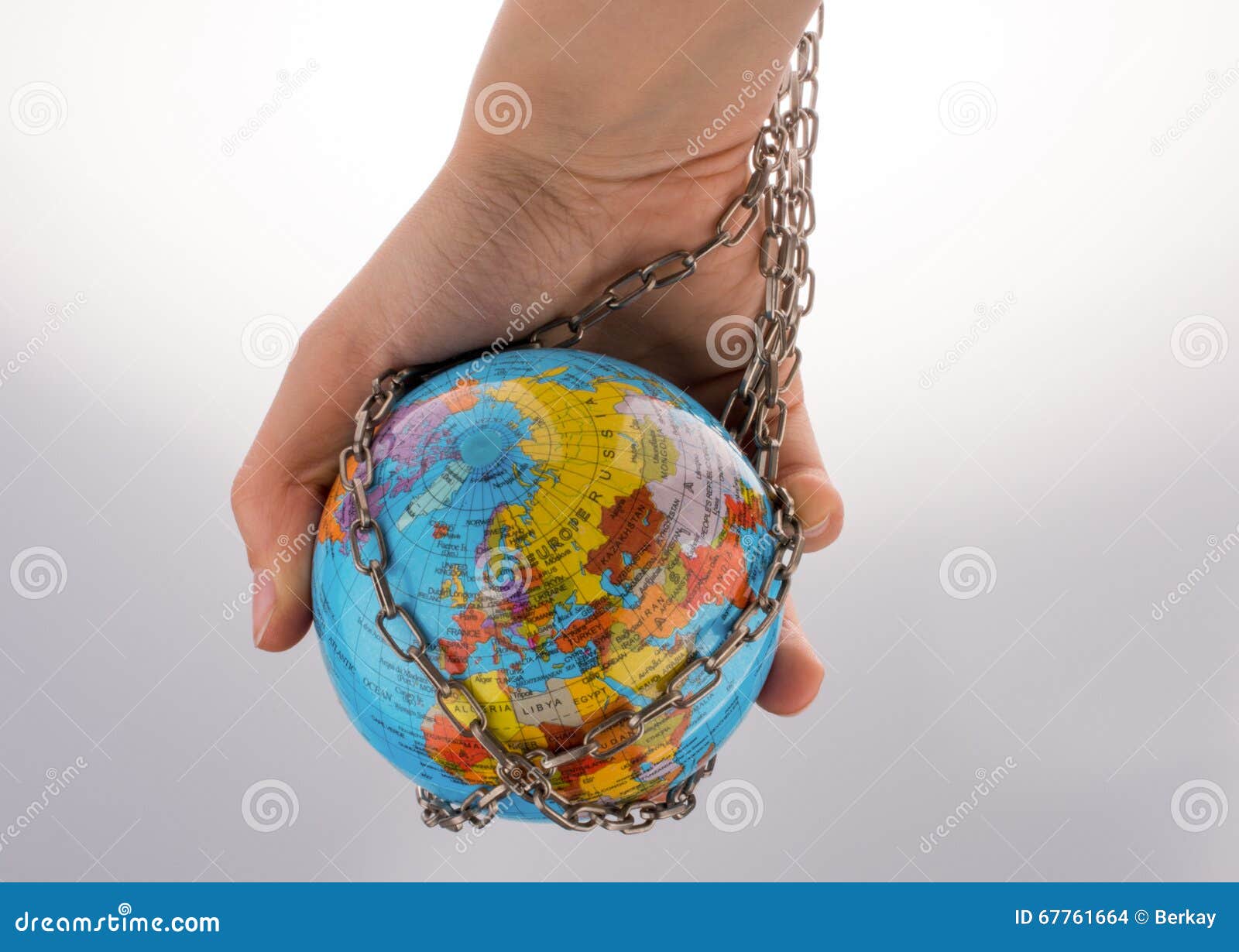 Chained globe stock photo. Image of planet, sphere, chain - 67761664