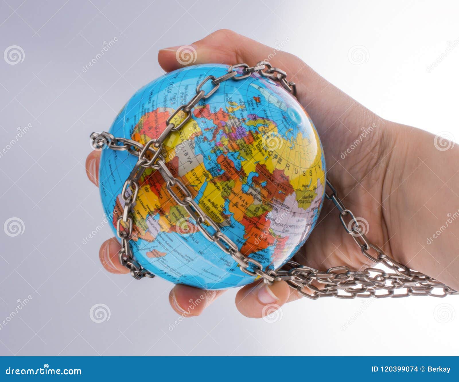 Chained globe stock photo. Image of teaching, meridian - 120399074